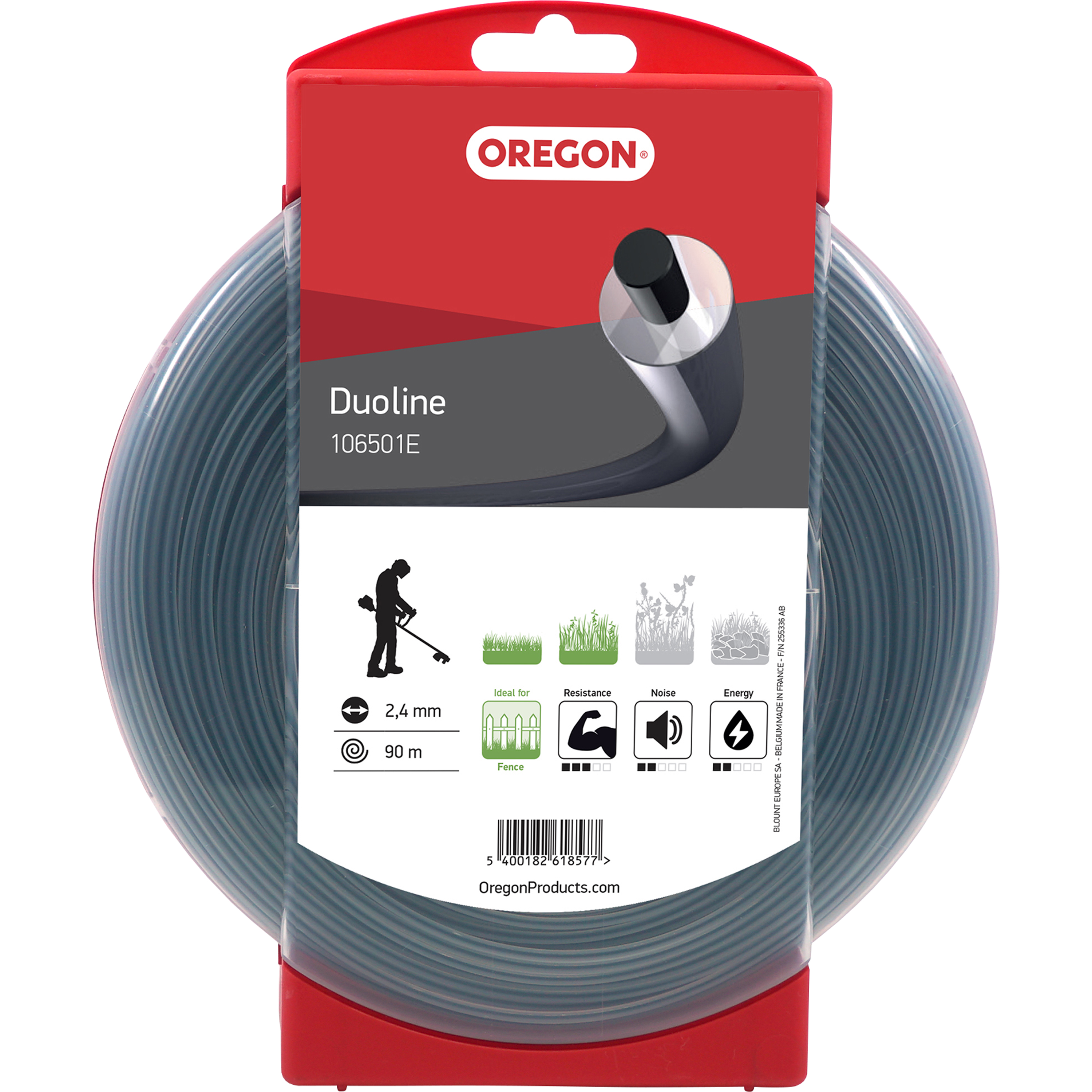 Trimmertråd Oregon Duoline Ø2,4mmx90m