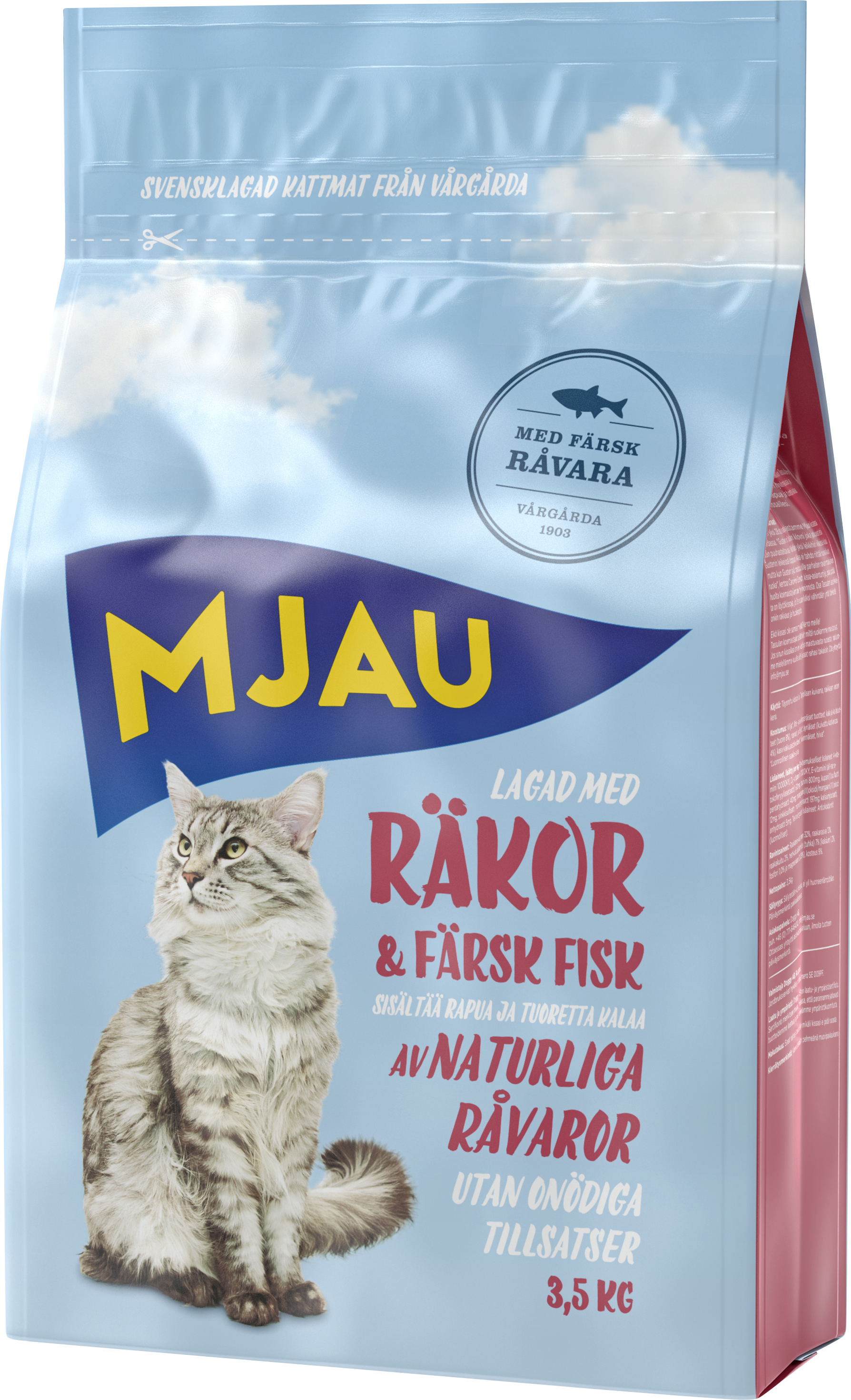 Kattmat Mjau Adult Räkor & Fisk 3,5kg
