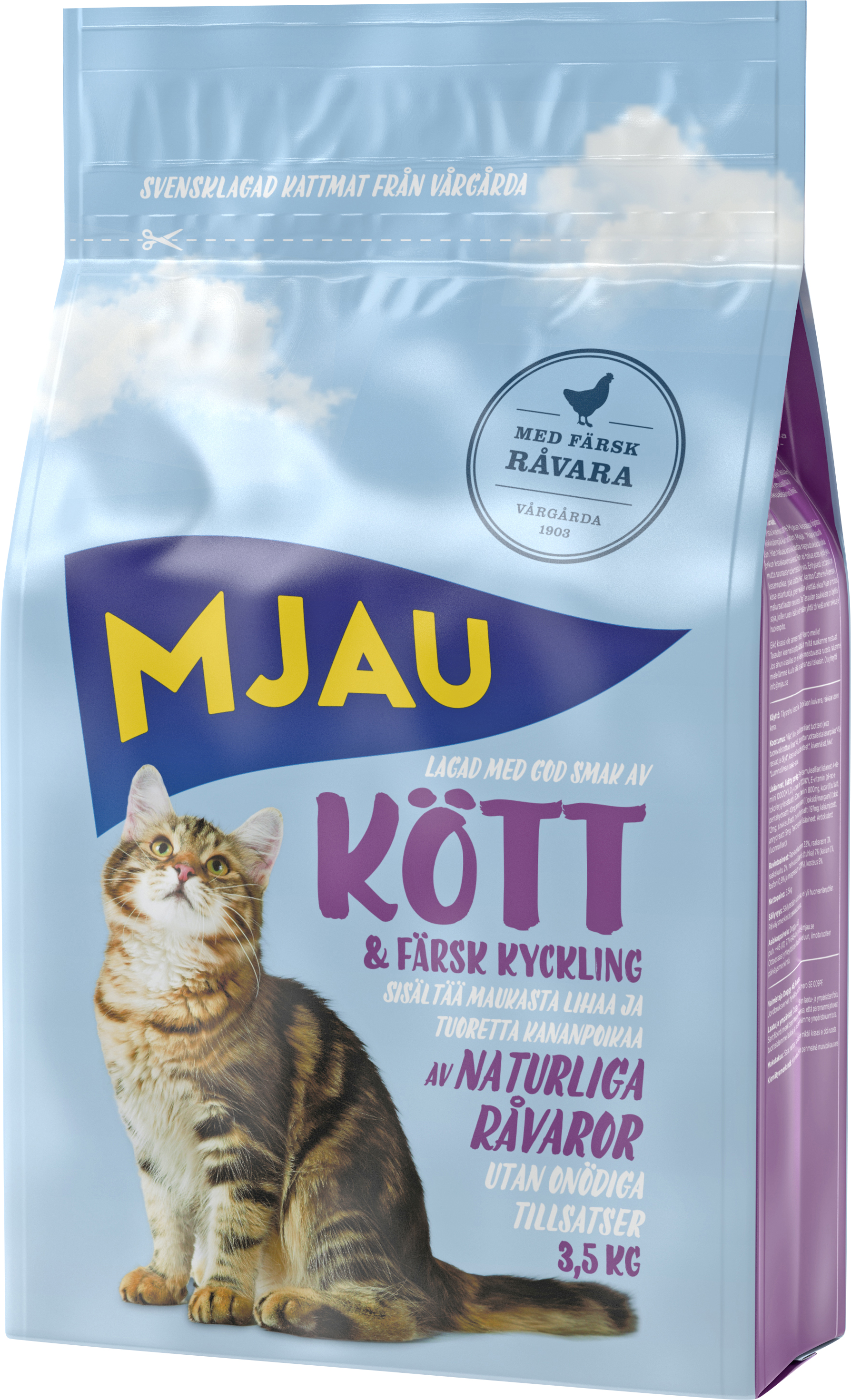 Kattmat Mjau Adult Kött & Kyckling 3,5kg