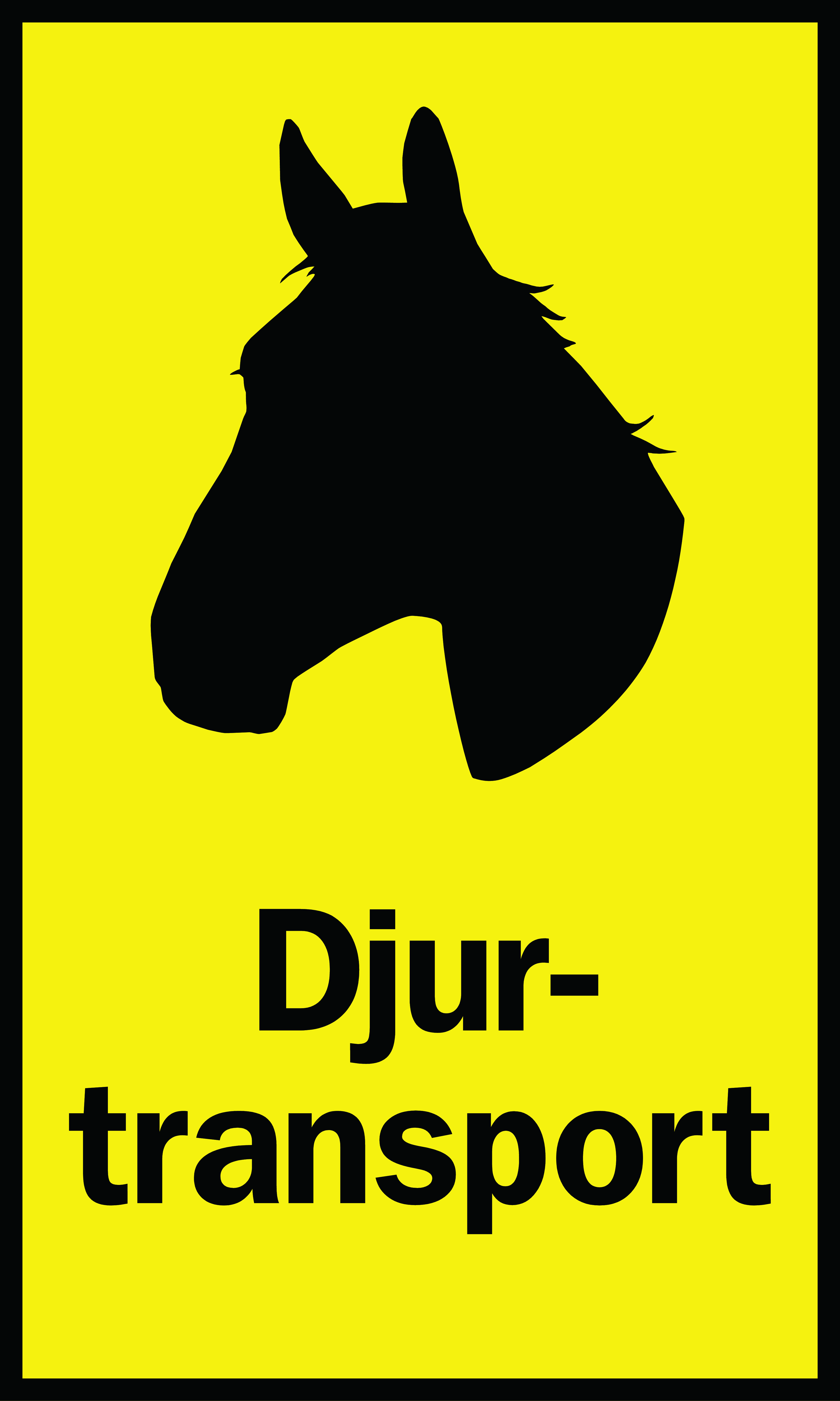 Skylt 'Djurtransport' Gul Stående 500x300mm