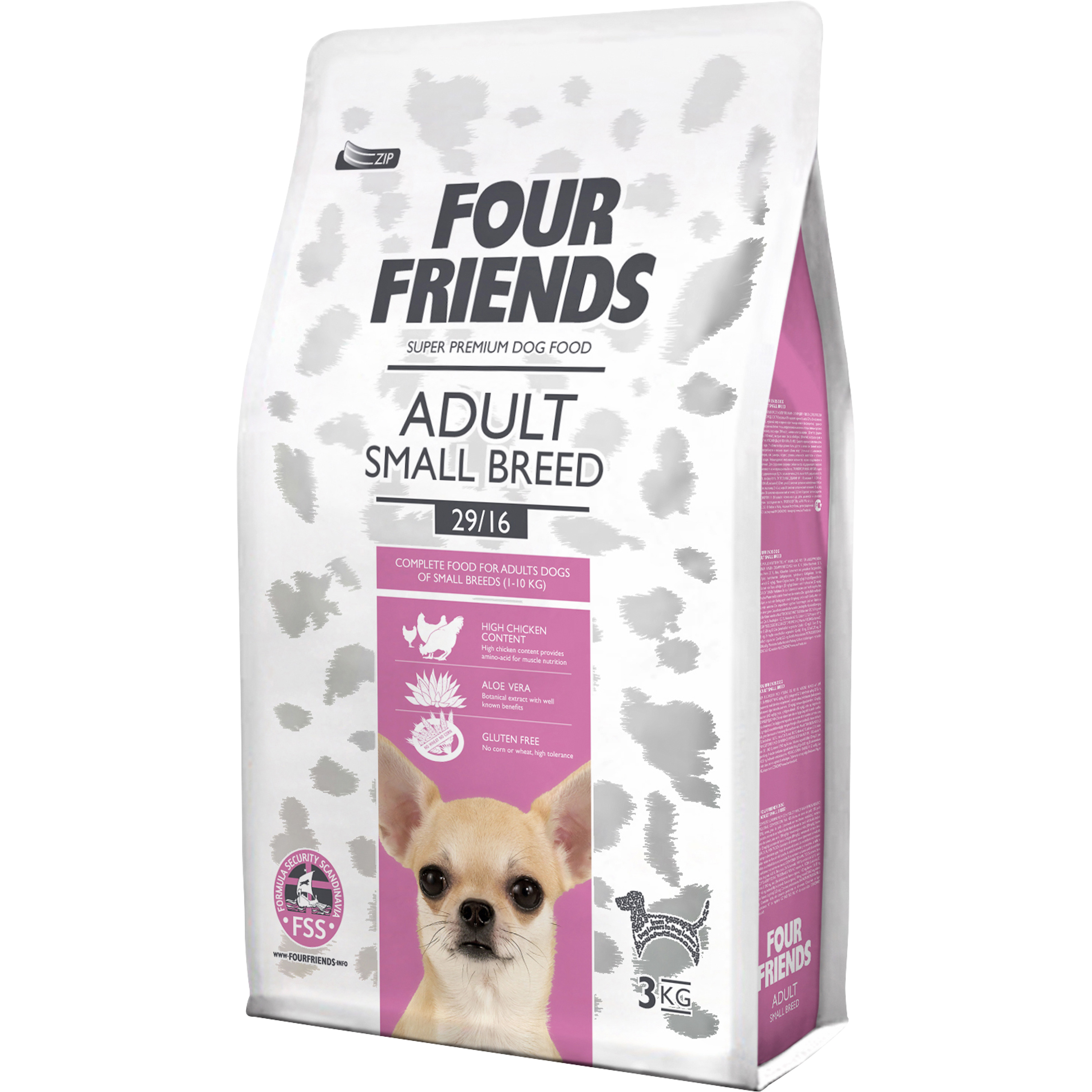Hundfoder Four Friends Adult S Chicken & Rice 3kg