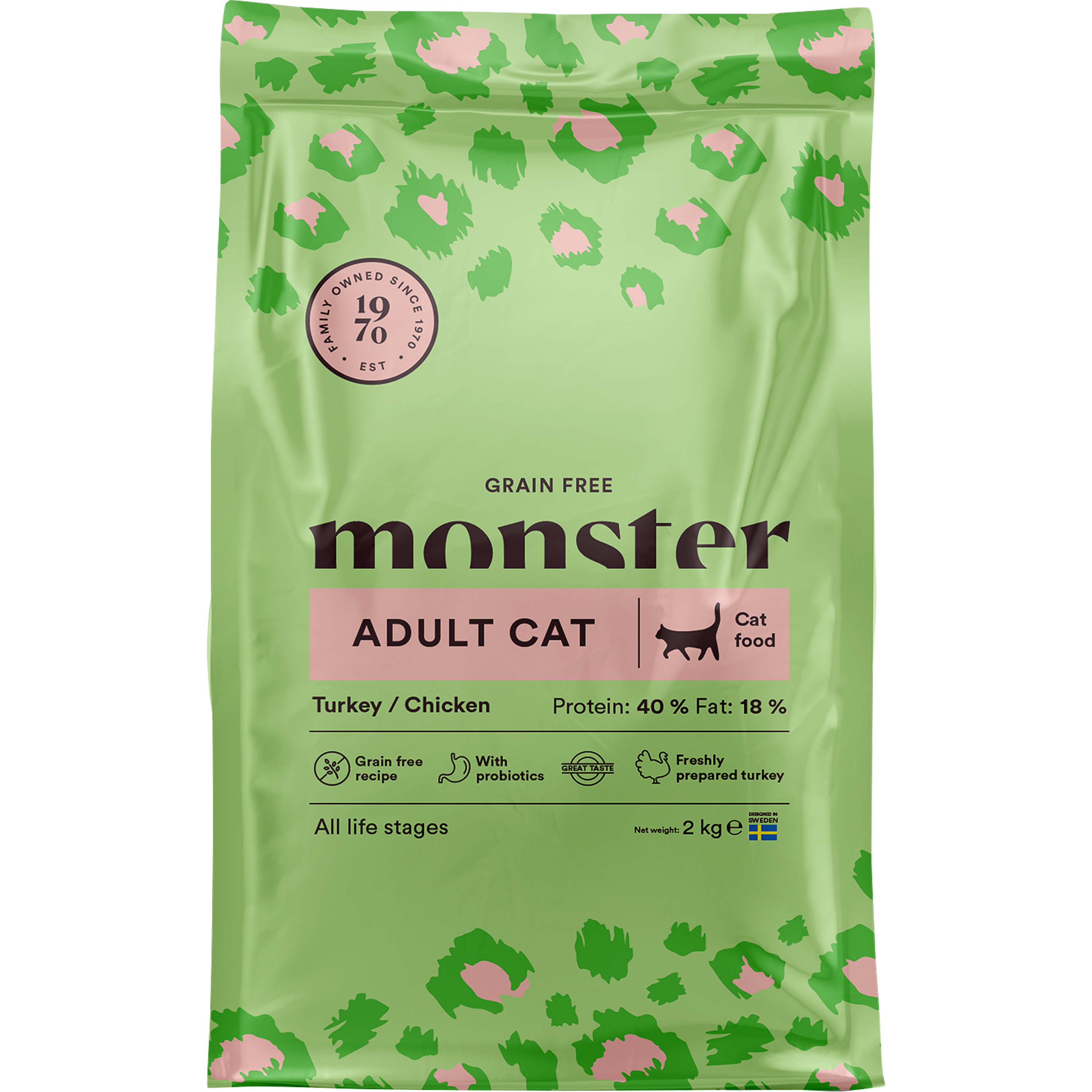 Kattmat Monster Adult Grainfree Turkey/Chicken 2kg