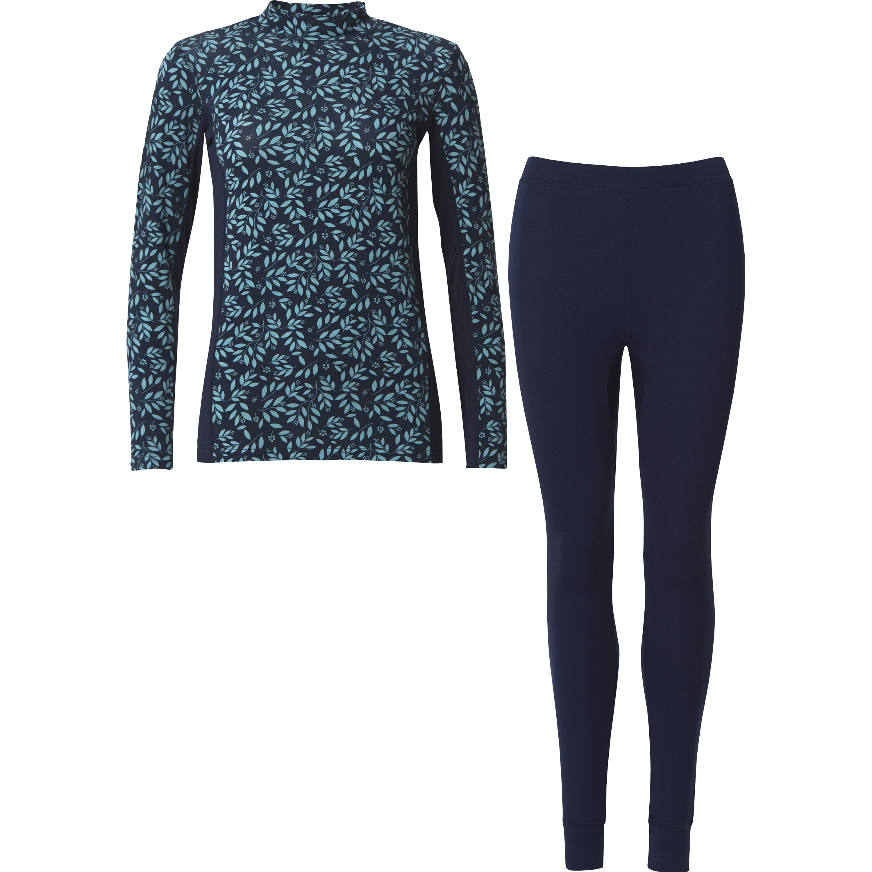 Underställ Lifewear Bambu Dam Lövmönstrad Blå/Grön