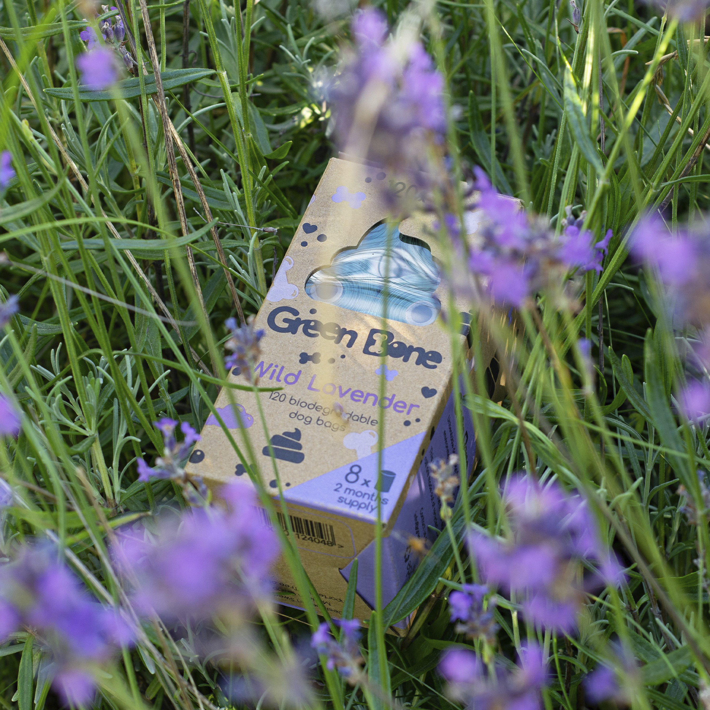 Hundbajspåsar Green Bone Wild Lavender 8 rullar/120 påsar
