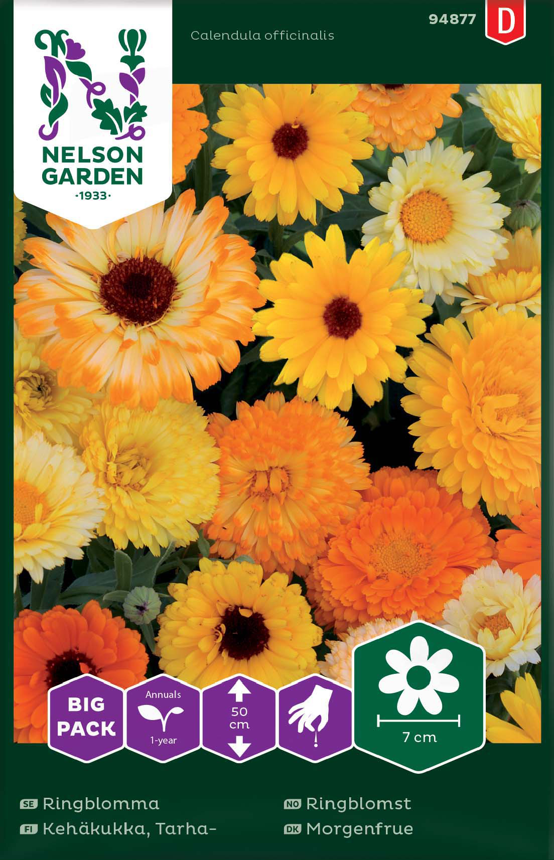 Fröer Nelson Garden Ringblomma Blandade Färger Big Pack