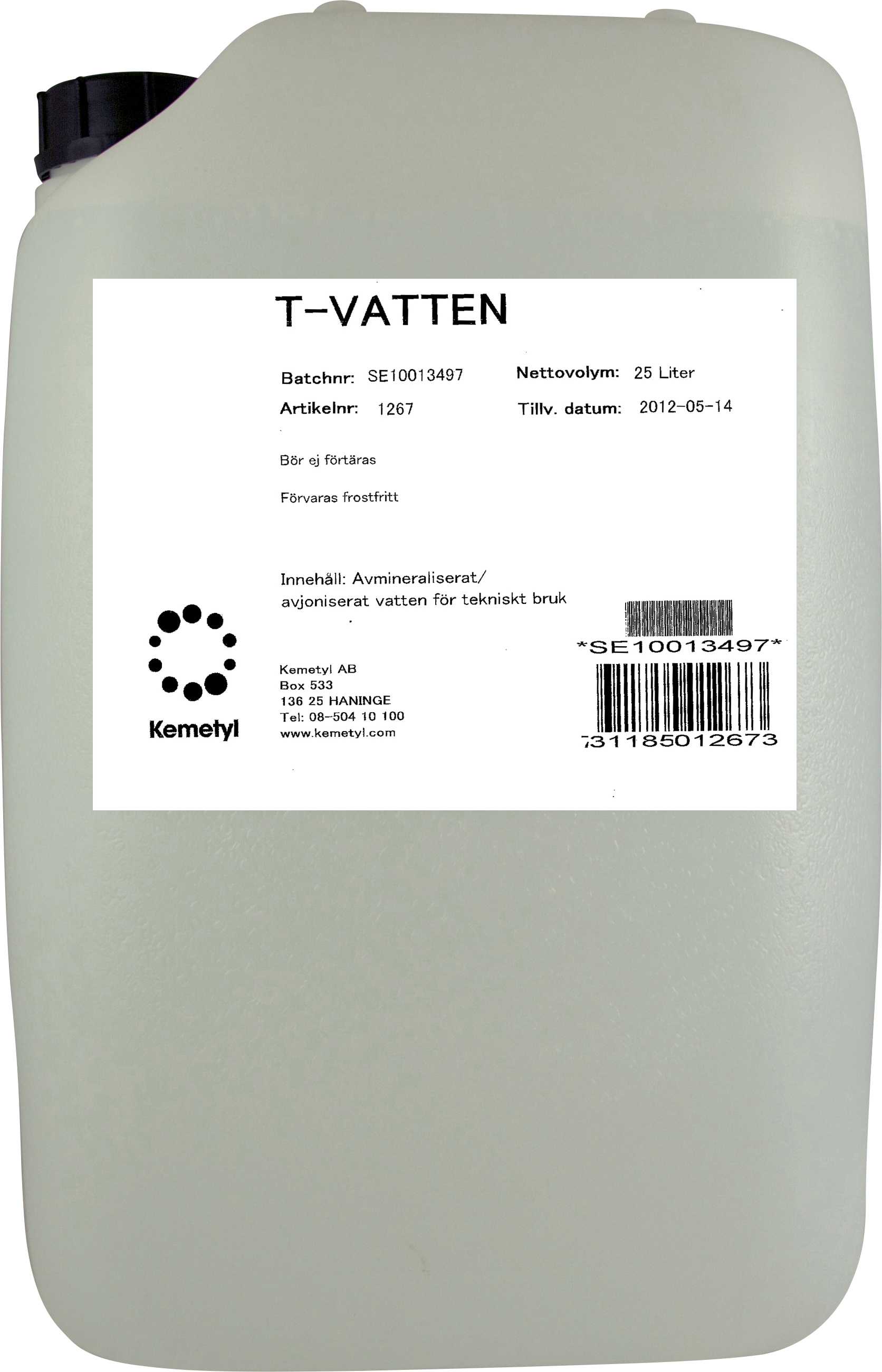 Batterivatten Kemetyl Avjoniserat 25L