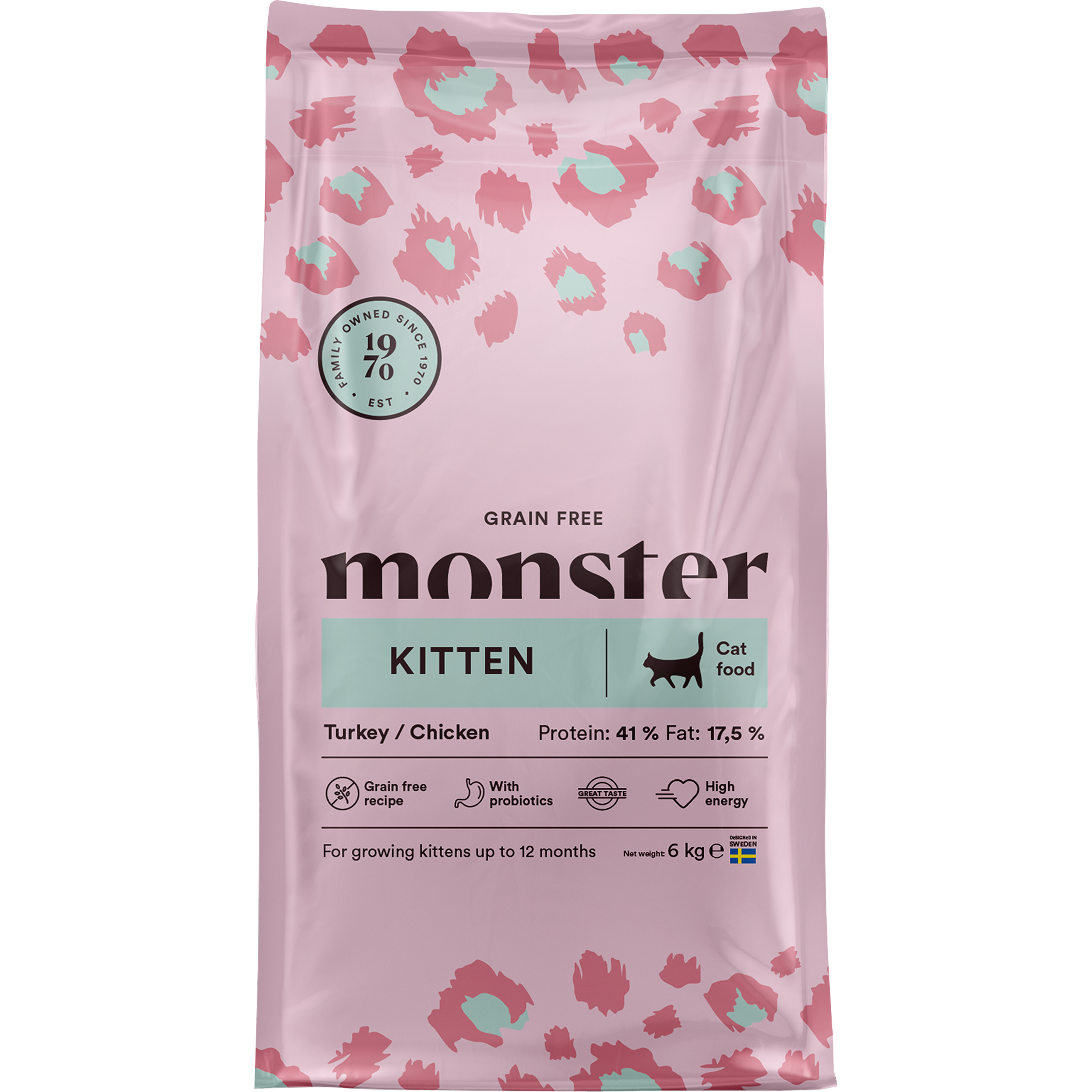 Kattmat Monster Kitten Grainfree Turkey/Chicken 6kg